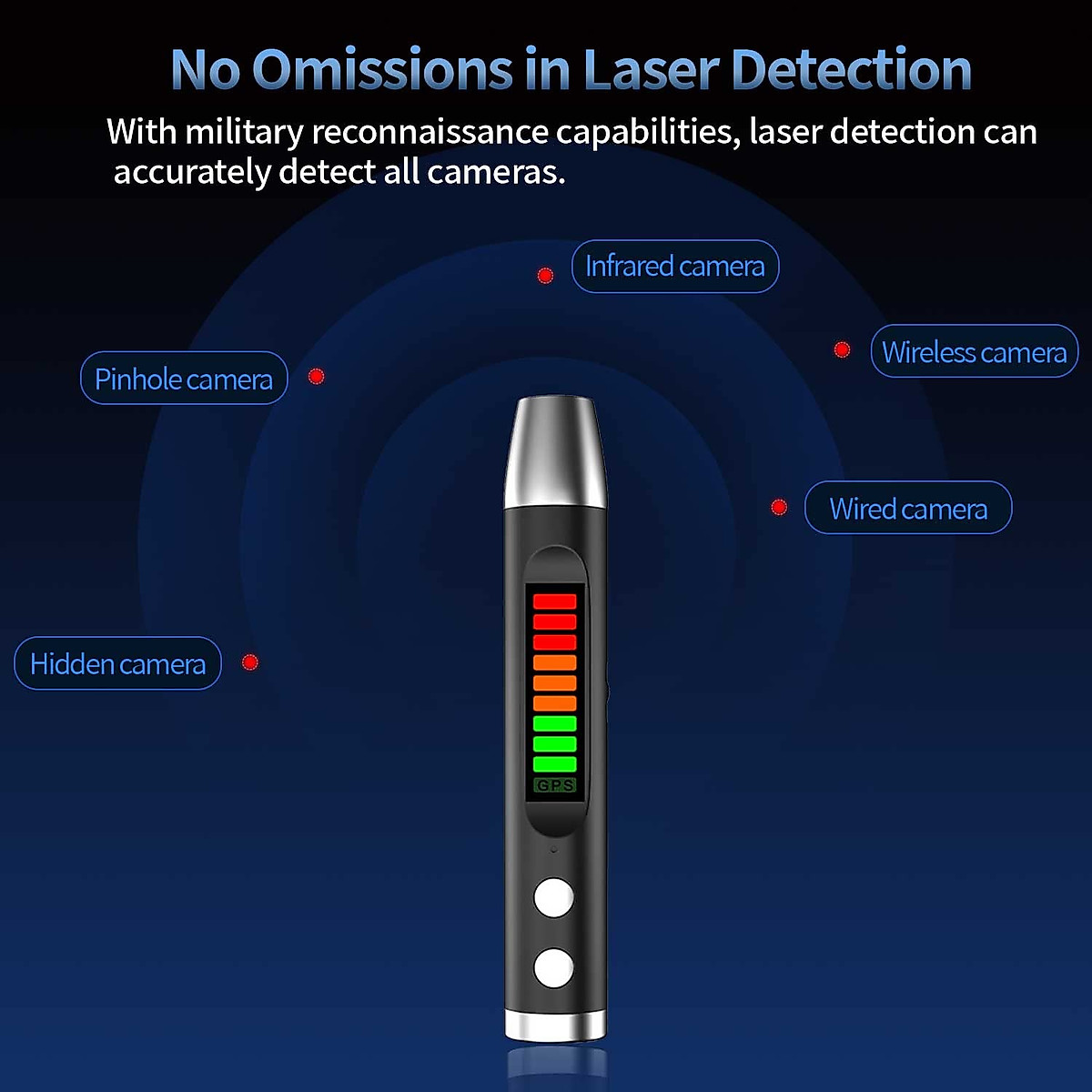 NOYAFA Hidden Camera Detectors,RF Signal Scanner 12 Levels Sensitivity 4 Professional Modes, Anti Spy Detector Bug Detector GPS Tracker Spy Camera Detector for Hotels Office Travel