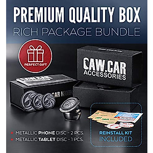 Universal Car Phone Mount Magnetic - All-Metal Car Mount for Smartphone & GPS - Cell Phone Holder for Car Dashboard. +100 to Safeness & Comfort