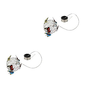 OSALADI 2 Pcs Solar Ball Light Solar Pendant Lights Outdoor Solar Lanterns Solar Garden Lights Outdoor Globe Lights Outside Solar Lights Light Decor Street Light Branches Built-in Battery