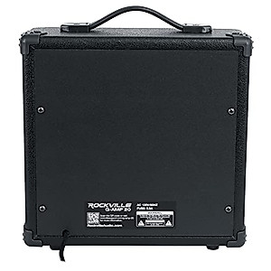 Rockville G 20 Watt Guitar Amplifier Dual Input Combo Amp Bluetooth/Delay, Black