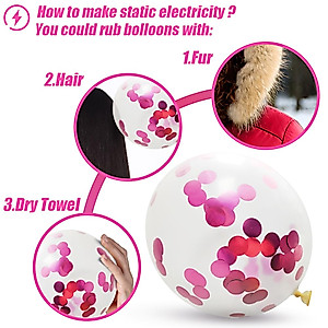 Pink and White Balloons, 70pcs White Pink Balloons Hot Pink for Birthday Wedding Party Decorations…