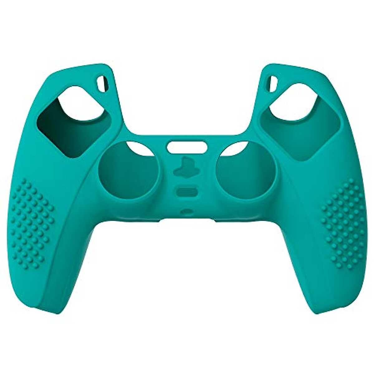 PlayVital Aqua Green 3D Studded Edition Anti-Slip Silicone Cover Skin for ps5 Controller, Soft Rubber Case for ps5 Wireless Controller with 6 White Thumb Grip Caps