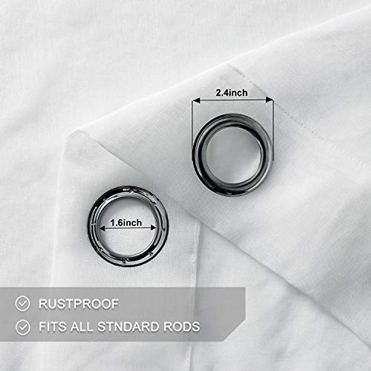 Hiasan Outdoor Sheer Curtain for Patio Waterproof Wind Blowing Curtains Panels with Grommet Top and Tiebacks in Porch Pergola Cabana Gazebo Deck Set of 2 Panels (W52 x L84,White)