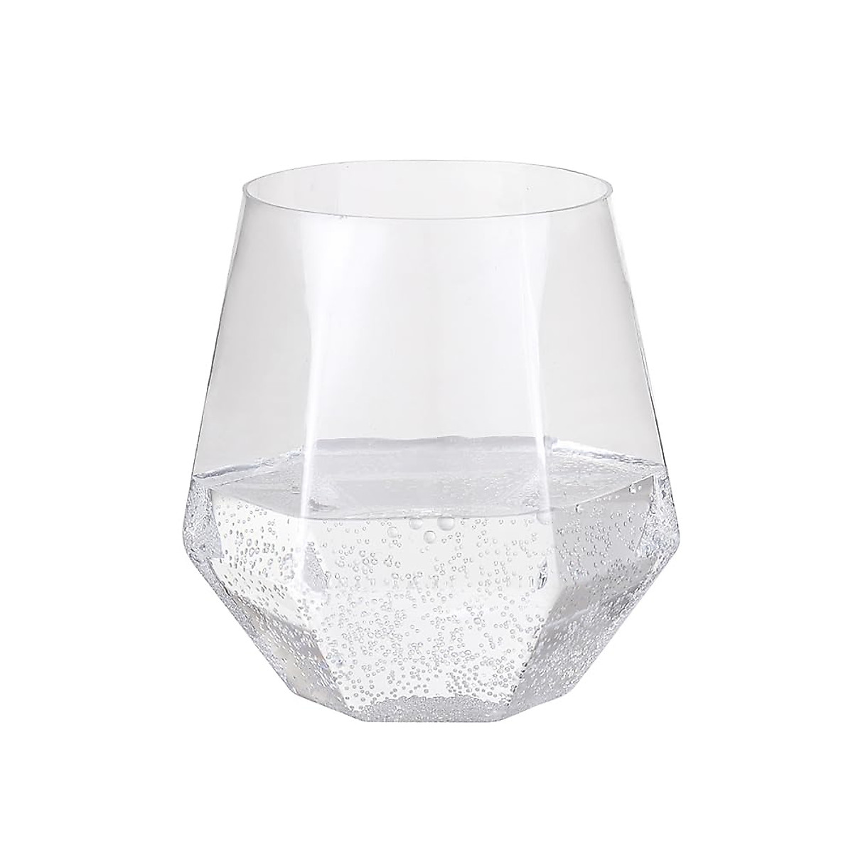 32 Pcs 12 oz Stemless Disposable Wine Cups Plastic Unbreakable Gold Wine Glasses Shatterproof Reusable Whiskey Cocktail Glass For Party