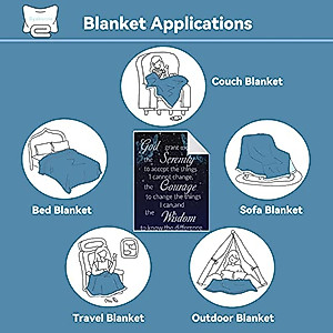 Blue Butterfly Serenity Prayer Inspirationa Starry Galaxy Super Soft Flannel Throw Blankets for Bed Sofa Couch Gifts,Bedding Fleece Blanket Outdoor Cover for Beach Picnic Large 80''x60'' Queen