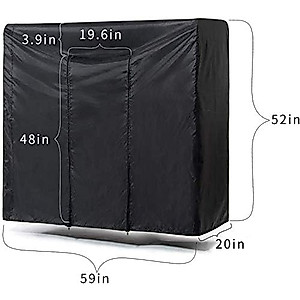 Garment Rack Cover (Clothes Rack Not Included),59" Clothes Rack Cover for Storage,Hanging Clothing Protectors Wardrobe Cover,Waterproof Garment Cover with Double Zippers for Easy Access