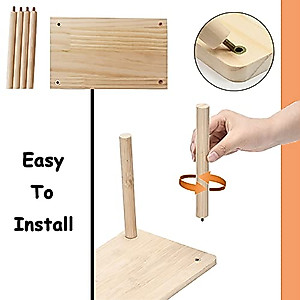 SINFUN Hamster Wooden Play Stand Platform Small Animals Stand Platform Natural Wood Table Pet House Hideouts Hut Waterproof Surface Pet Cage Accessories for Birds Gerbil Chinchilla Squirrel Guinea Pig