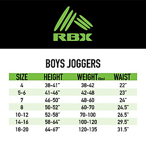 RBX Boys Sweatpants - 2 Pack Stretch Performance Tricot Activewear Boys Joggers Athletic Pants with Side Pockets (Size: 4-20), Size 14-16, Navy White