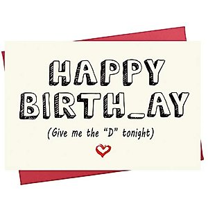 Birthday Card for Him | Naughty Happy Birthday Card for Boyfriend, Husband, Fiance | Funny Rude Card