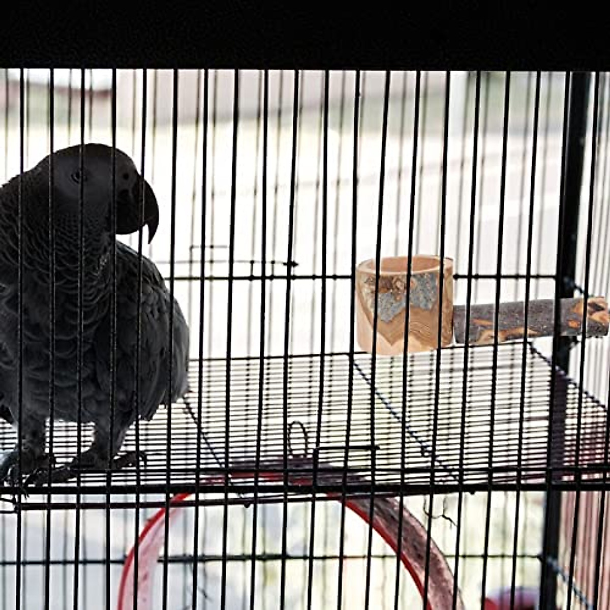 Happyyami 1 Pc Bird Food Bowl Bird cage Food Dish Birds Food Bowl Birds Feeding Dispenser Hamster Ladder Toy Bird Water Container Bird Feeding Dish Cups Pigeon Rest Vertical Wood Stand