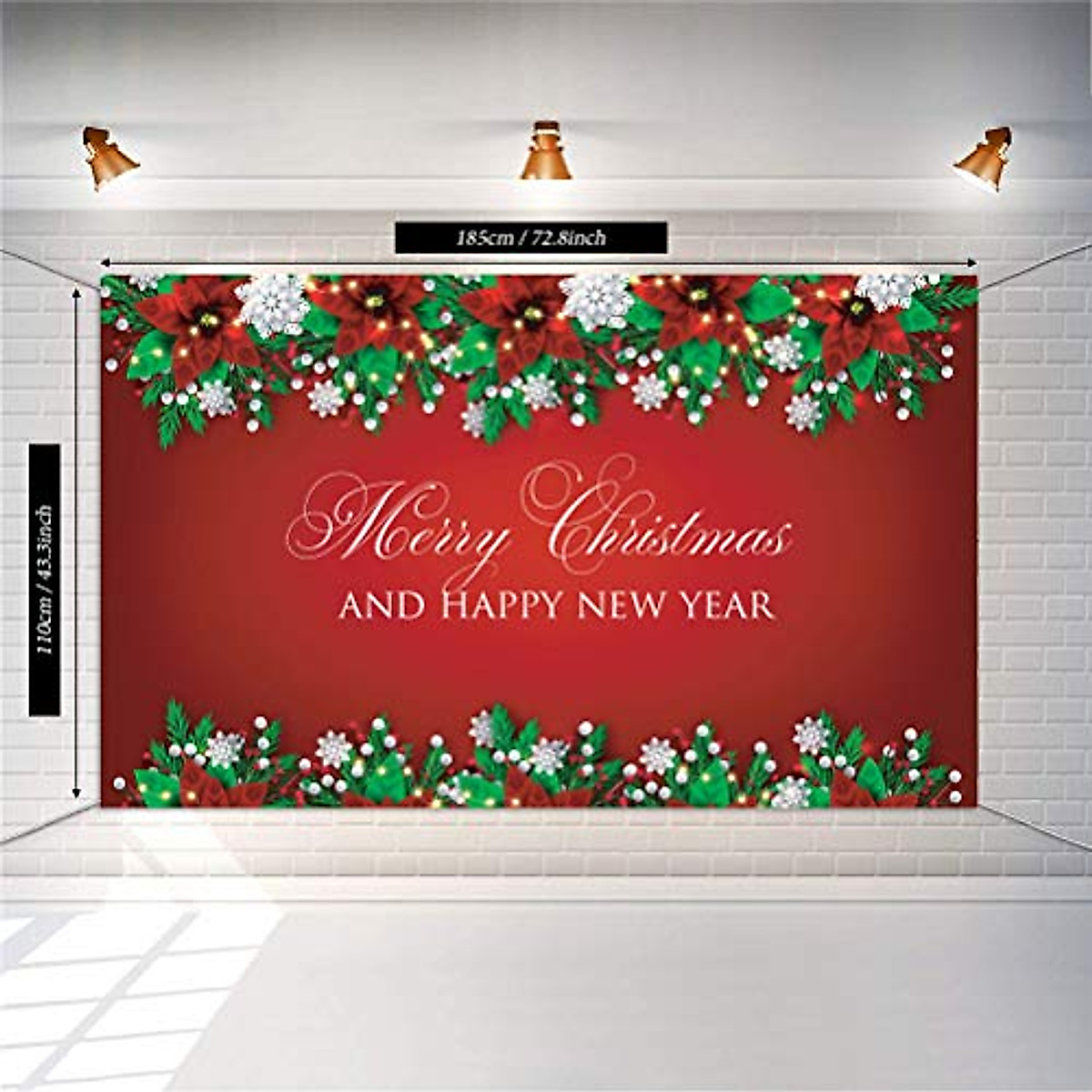 Warmshine Christmas Decoration Supplies Merry Christmas Backdrop Scene Setters Background Banner for Wall Decoration Christmas Party Decor