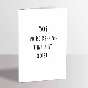 Funny 50th Birthday Greeting Card, Cheeky Fifty Years Old Card for BBF Him Her, Hilarious 50th Bday Gift