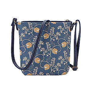 Signare Tapestry Small Crossbody Bag Sling Bag for Women with Jane Austen Design (SLING-AUST)