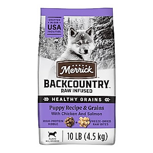 Merrick Backcountry Healthy Grains Premium Dry Puppy Food, Kibble with Freeze Dried Raw Pieces, Chicken - 10.0 lb. Bag
