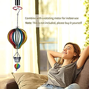 DREAMSOUL Wind Spinners Outdoor, Hanging Hot Air Balloon Wind Spinner, Metal Wind Sculptures & Spinners for Yard Garden Lawn Decoration