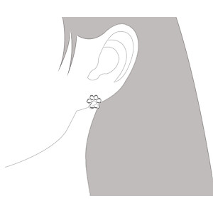 Sterling Silver Paw Print Stud Earrings