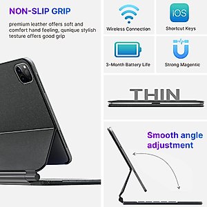 edaiser Magic iPad Keyboard Case; 10.9 inch 2022 iPad Air 5th 2020 4th Generation and iPad Pro 11 3th 2nd 1st Gen 2021 2018 Smart Touch Keyboard with Trackpad Bluetooth Backlit Folio Magnetic Leather