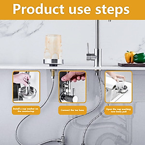 Icelily Glass Rinser for Kitchen Sink, Bottle Washer, Bar Glass Washer, Cup Cleaner Rinser, Faucet Glass Rinser, Kitchen Sink Accessories, Stainless Steel Brushed Nickel