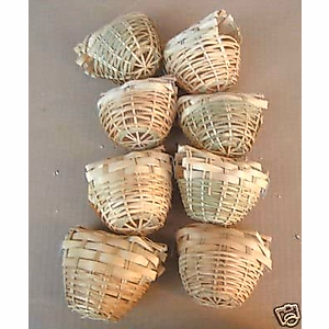 Finch Bird Bamboo Covered Bird Nest Lot of 8 - Small
