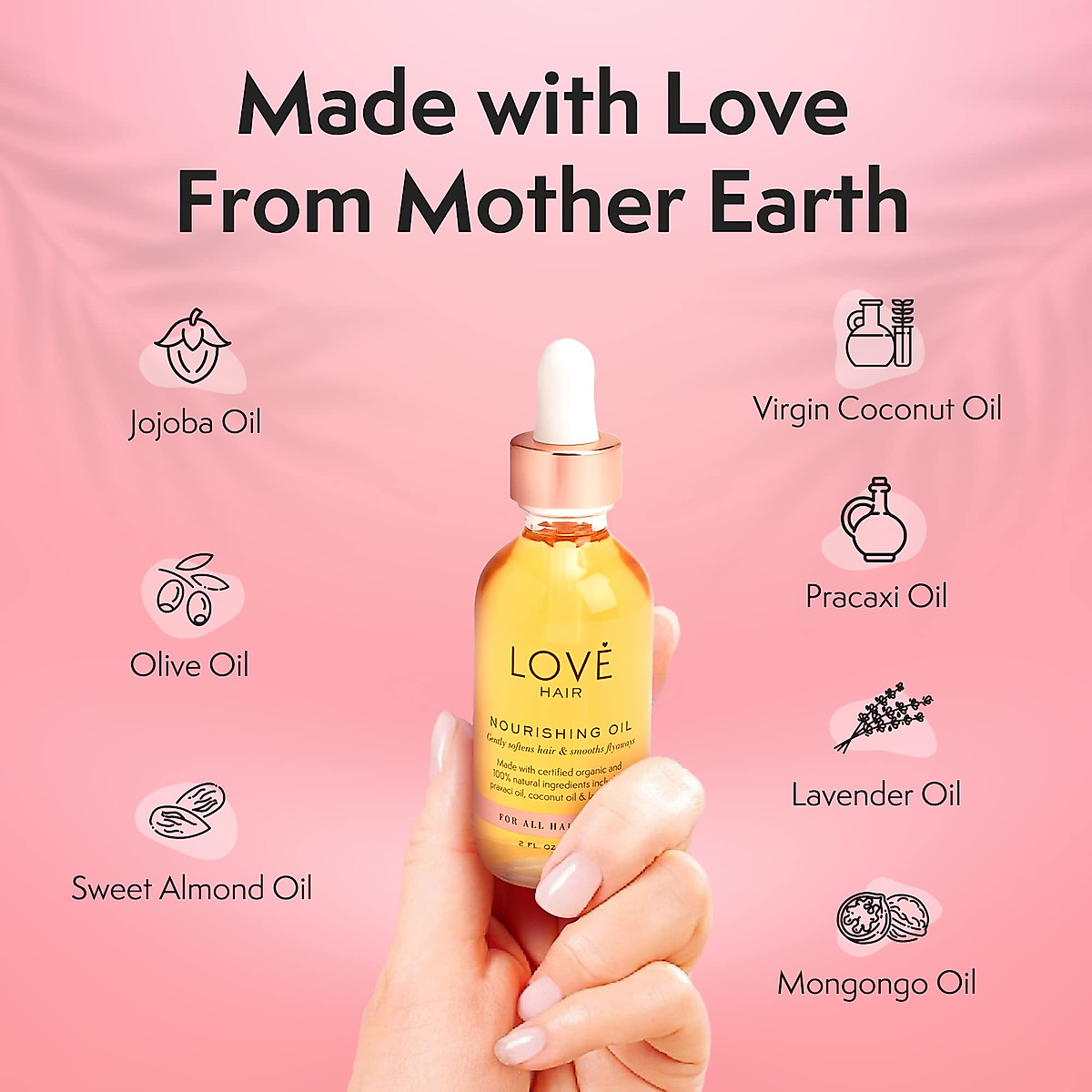 Love Hair - Nourishing , Oil for Scalp & All-Natural Oils for All Hair Types, Paraben & Sulfate-Free, Vegan & Cruelty-Free, 2 Oz