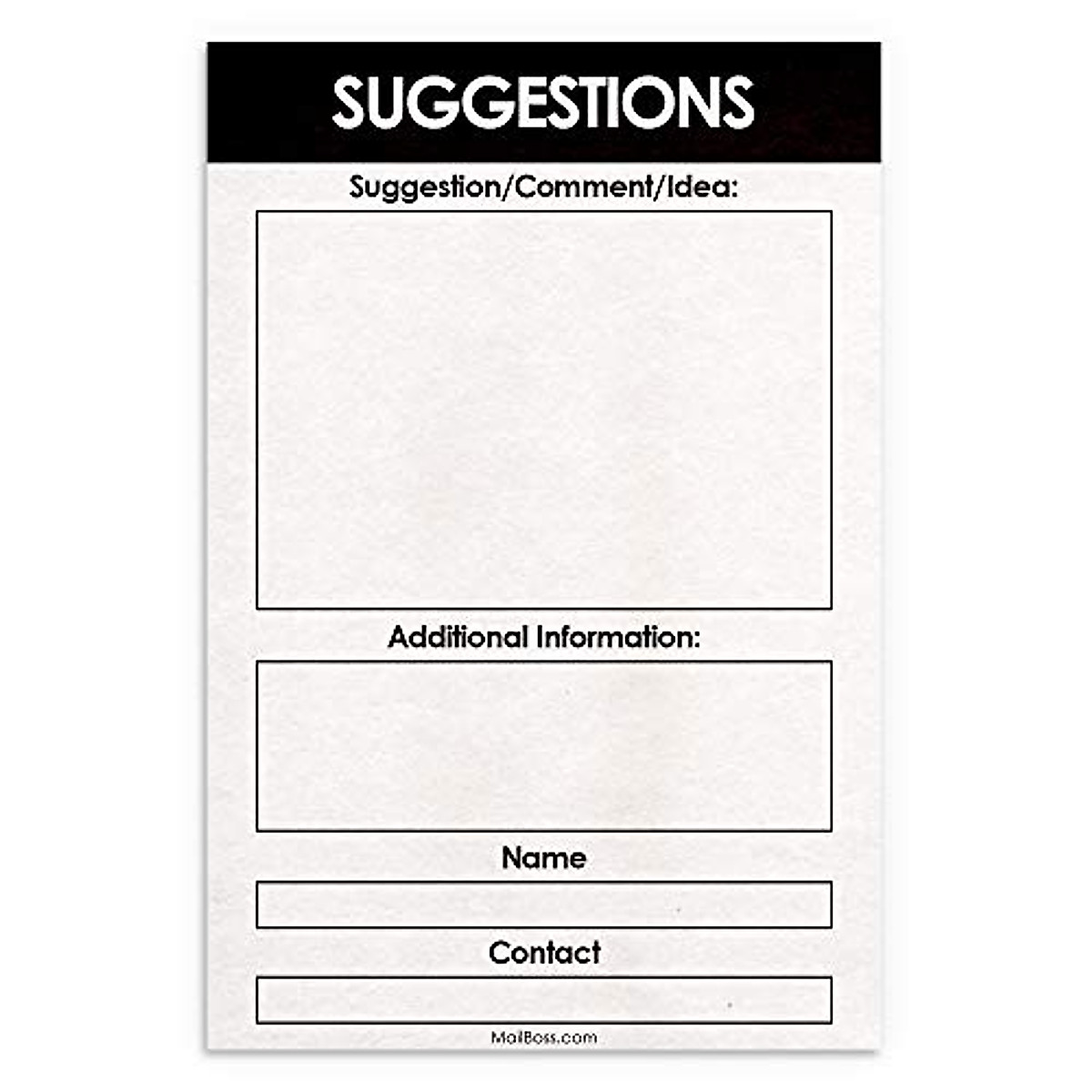 Mail Boss Comment Boss 8100 Locking Steel Suggestion Box - Key Drop Box - Collection Box - Donation Box - Ballot Box - with 25 Suggestion Cards (Black)