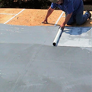 Ames Research Laboratories SEB5 AMES Elasto-Barrier Adhesive Base Coat-5 Gallon, Gray Primer Perfect for RV, Wood, Roofs and More-Expands and Contracts 1200% -Made in The USA, Grey Liquid Rubber