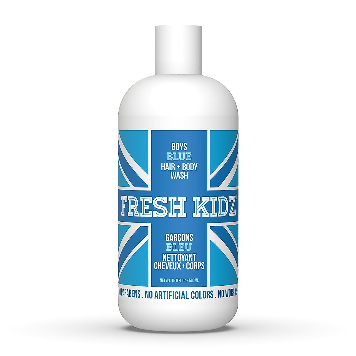 Fresh Kidz Hair & Body Wash for Kids and Teens - Gentle Bath and Shower Cleanser for All Skin Types - Boys Blue, 16.9 Fl.Oz.