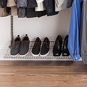 ClosetMaid ShelfTrack Wire Closet Organizer System, Adjustable from 5 to 8 Ft., with Shelves, Clothes Rods, Shoe Shelf, Hardware, Durable Steel, Nickel