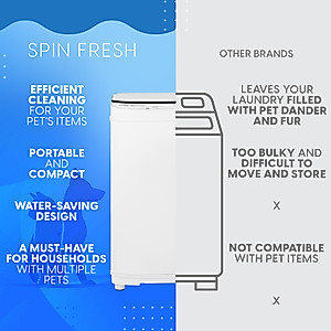 ​​Pet Forge Spin Fresh Compact Washing Machine for Pet Items - Fully Automatic Portable Washer with 8 Pounds Capacity Top Load Spin Mini Washer for Pet Hygiene