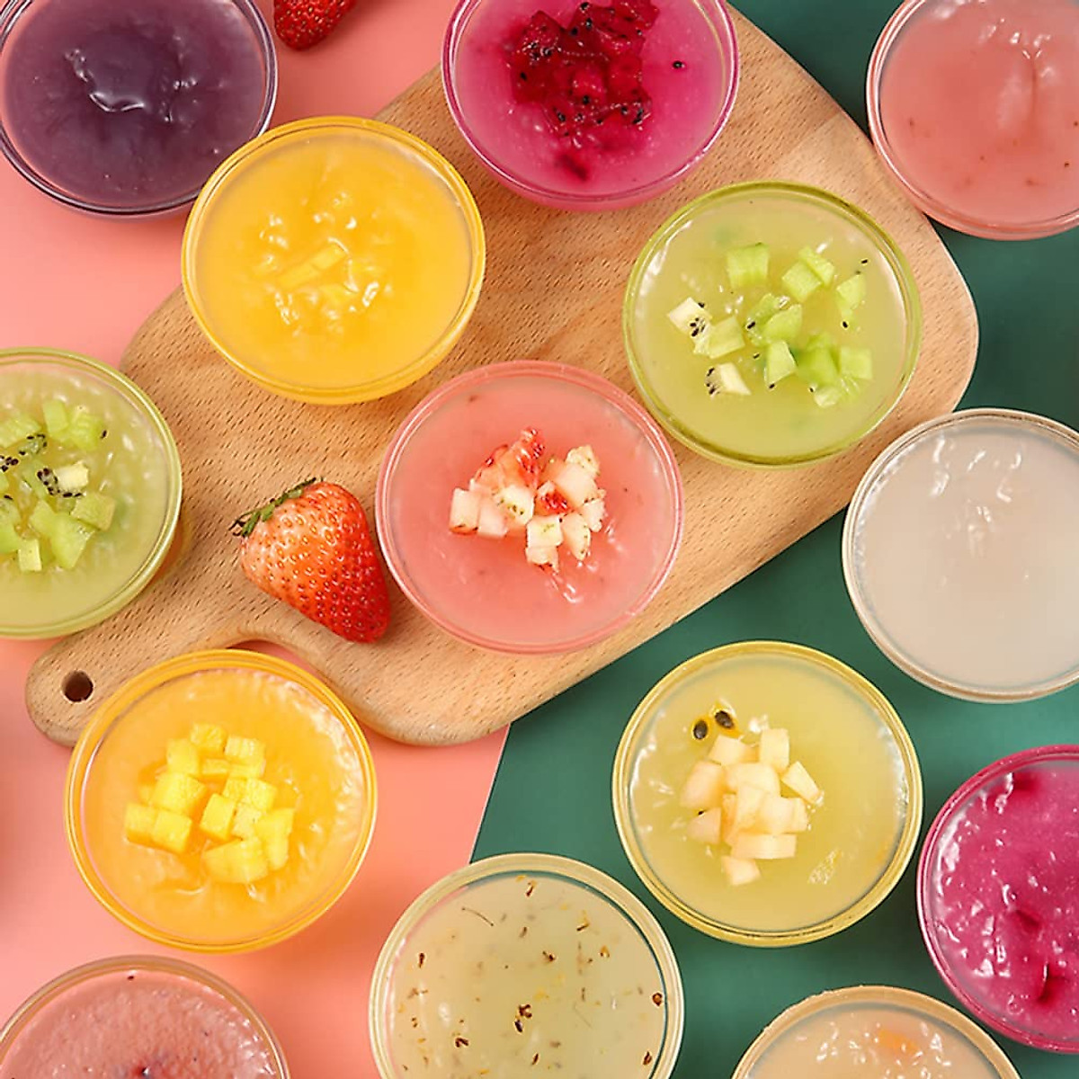 Housoutil 8 Packs 1.5oz Stackable Food Prep Bowl, Multipurpose Clear Small Serving Bowls, Glass Stackable Dessert Bowls Set Dishware Safe for Kitchen Prep, Dessert, Dips, Candy