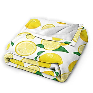 Yamegoun Lemon Throw Blankets Premium Micro Fleece Blanket for Bed Couch Living Room Unisex Lightweight for Adults or Boys Girls 60 X 50 Inches