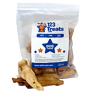 123 Treats Lamb Ear Dog Chews Treat - from Free Range Lambs | All Natural Premium Dog Treats for Your Dog (10 Count)