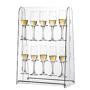 Champagne Wall Holder For Party, Acrylic Champagne Tower Stand, Wine Glass Holder Display, Champagne Stand. Mimosa Tower, Champagne Wall Stand For Party, Prosecco Champagne Holder - 10 GLASSES.
