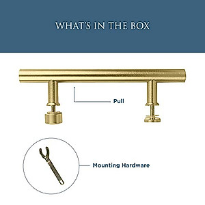 National Hardware N700-102 Interior Sliding Barn Door Hardware Madison Pull, 12 in, Brushed Gold