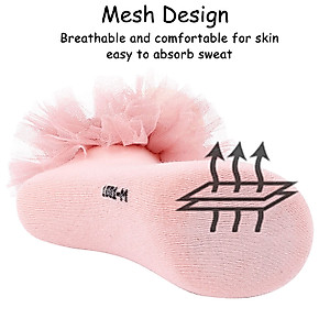 BAOPLAYKIDS 5 Pairs Girls ruffle Lace Tutu Socks Toddler Baby Triple Frilly Dressy Tulle Socks Eyelet Turn Cuff Ankle Socks for 2-7T