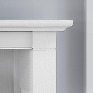 Bush Furniture Key West Bookcase Shelf Open Bookcase in Pure White Oak Farmhouse Display Cabinet for Library, Bedroom, Living Room, Office Tall Accent Cabinet