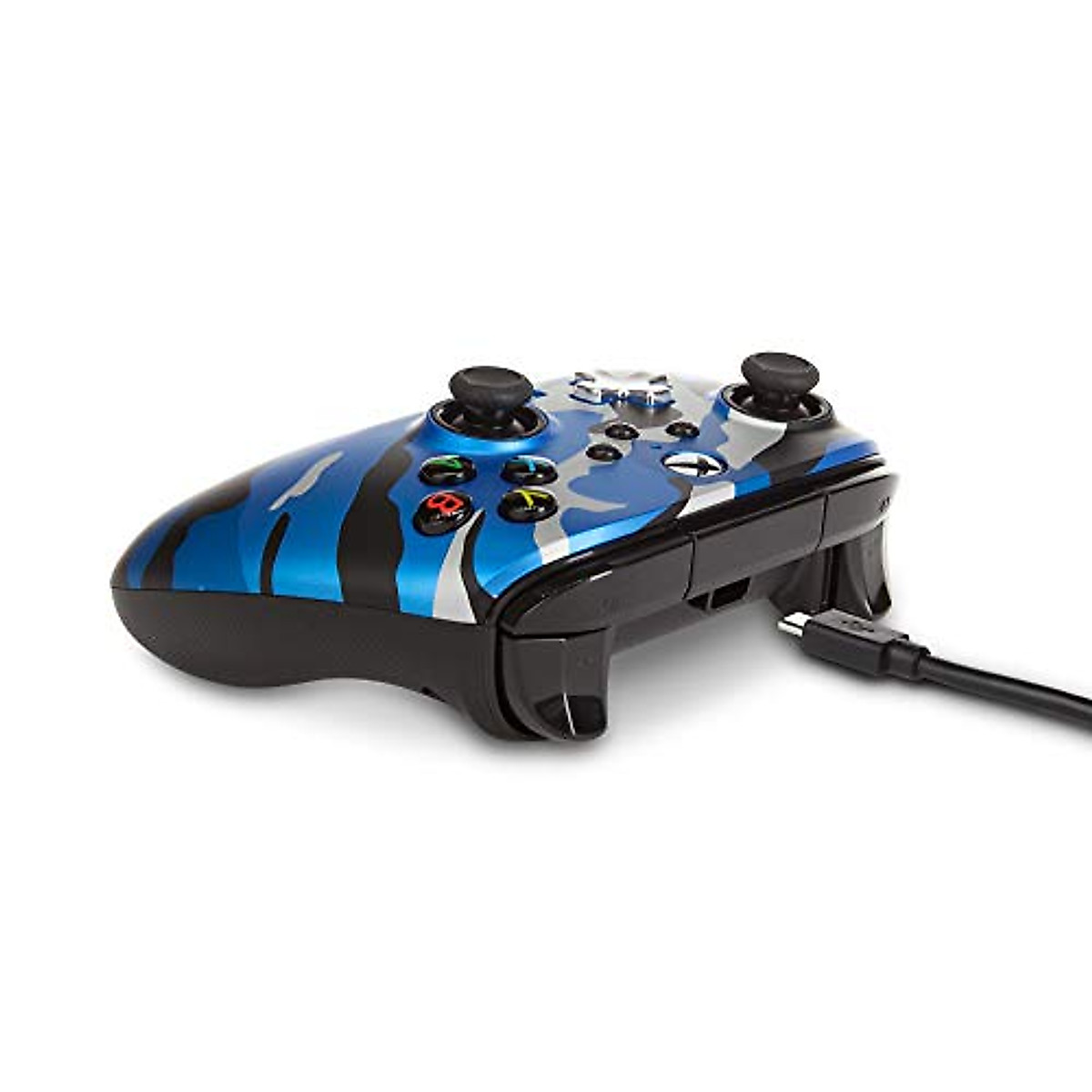 PowerA Enhanced Wired Controller for Xbox Series X|S - Metallic Blue Camo, gamepad, wired video game controller, gaming controller, Officially Licensed for Xbox