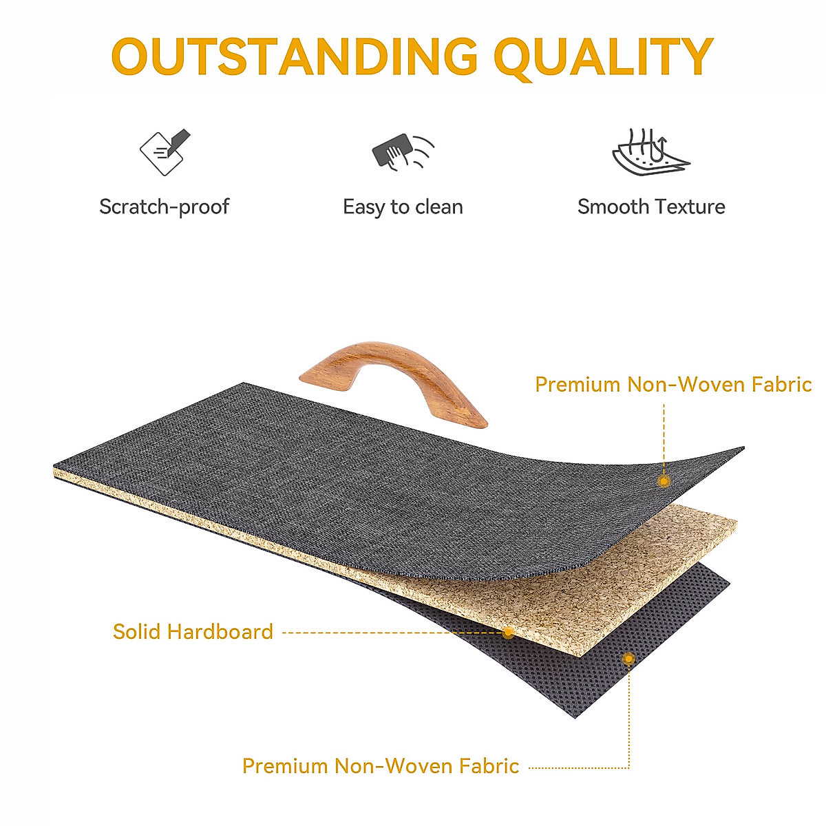 DWVO Dresser for Bedroom, Fabric Dresser with 8 Drawers, Tall Dresser, Double Dresser, Chest of Drawers for Closet, Living Room, Sturdy Steel Frame, Wooden Top, Easy Pull Handle, Charcoal Grey