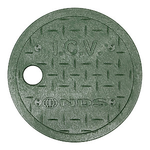 NDS D1000-SG Rectangular X 15 in. Valve, 10 in. Height, Black Box, Green ICV Cover, 10" x 15" B/G & Round 6 in. Valve Box and Cover, 9 in. Height, Black Box, Green ICV Cover