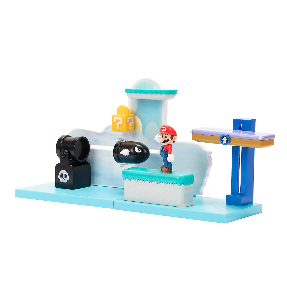 Super Mario Nintendo 2.5" Action Figure Switchback Hill Playset with 3 Interactive Interchangeable Pieces