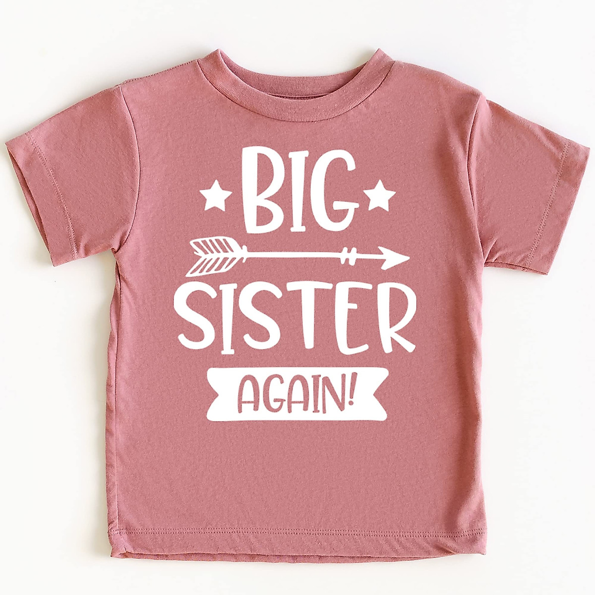 Arrow Big Sister Again Sibling Announcement Shirts for Baby and Toddler Girls Sibling Outfits Vintage Burgundy Shirt