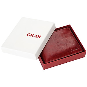 Giudi Deluxe Comfortable Bifold Men’s Wallet Made in Italy – 12 Business Credit Card Holder – ID Window - Soft Touch Genuine Cow Leather - Excellent Gift in Attractive Packaging