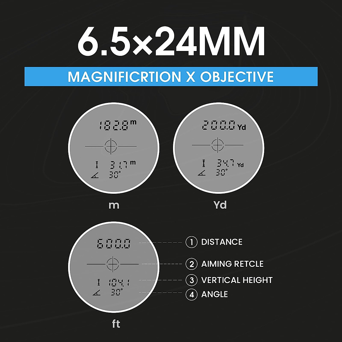 ACPOTEL Range Finder with Magnetic Golf Rangefinder Slope Switch with Yard/M Range Finder Golf with Scanning, Golf Rangefinder Fast Flag-Lock with Vibration, Type-C Charging (Magnetic+)