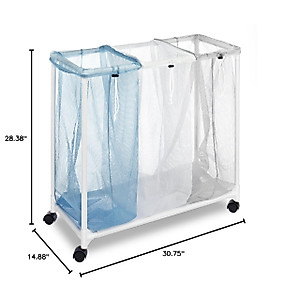 Whitmor Triple Laundry Sorter with Wheels