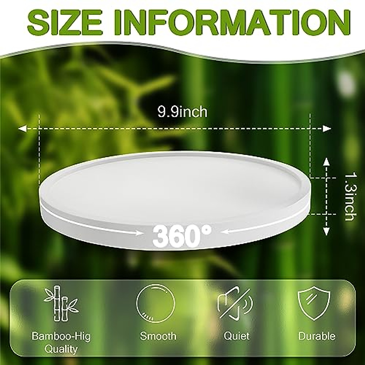 2 Pack Lazy Susan Organizers - OAMCEG 10 Inch Lazy Susan Turntable for Cabinet, 360 Rotating Kitchen Spice Rack Spinning Organizer, Bamboo Large Pantry Organization and Storage, for Fridge, Countertop