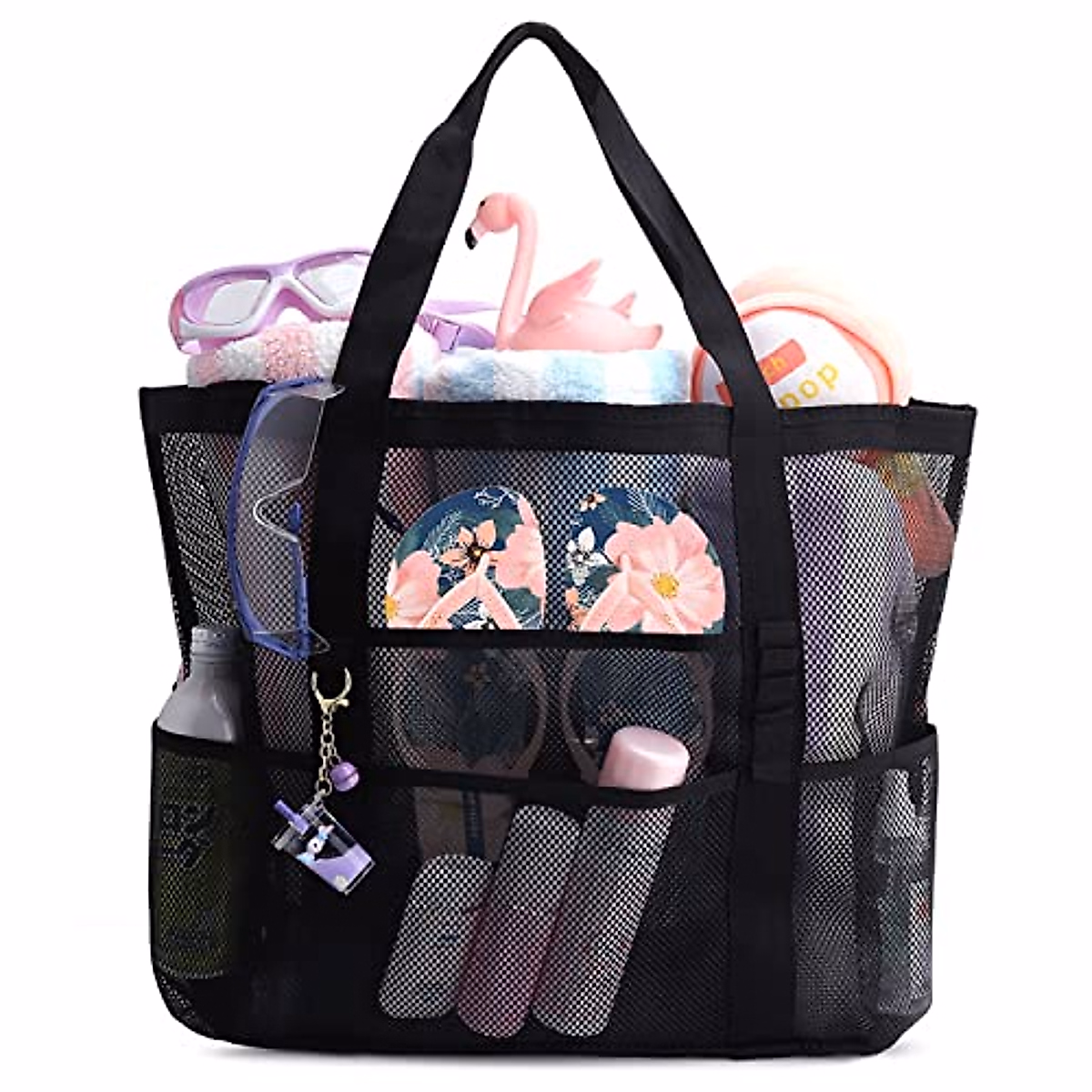 Alidor Large Capacity Mesh Shower Caddy Portable for College Dorm Room Essentials, 9-Pockets, Hanging Shower Tote Bag for Bathroom, Swimming, Beach, Fitness, Gym