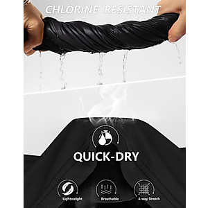 Viodia Women's 3" High Waisted Swim Shorts with Zipper Pocket Quick Dry Board Shorts for Women Swimsuit Shorts with Liner Black XS