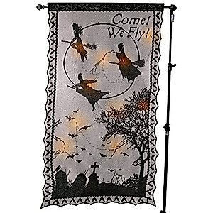 Spirit Halloween Hocus Pocus Light-Up Lace Panel | Officially Licensed | Halloween Decor | Home Décor | Disney | Wall Decor
