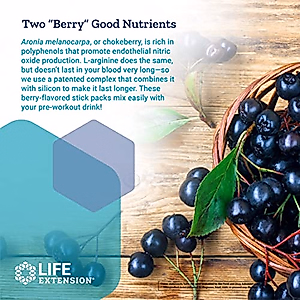 Life Extension NitroVasc Boost - Circulatory Health Supplement for Men - Arginine & Aronia for Nitric Oxide Production Support & Heart Health – Berry Flavor, Gluten-Free, Non-GMO – 30 Stick Packs