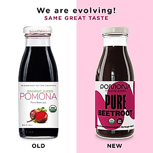 Pomona Organic Cold Pressed Beet Juice, Non-GMO, No Sugar, Gluten Free, Kosher, Preservative Free - Pack of 12, 8.4 oz